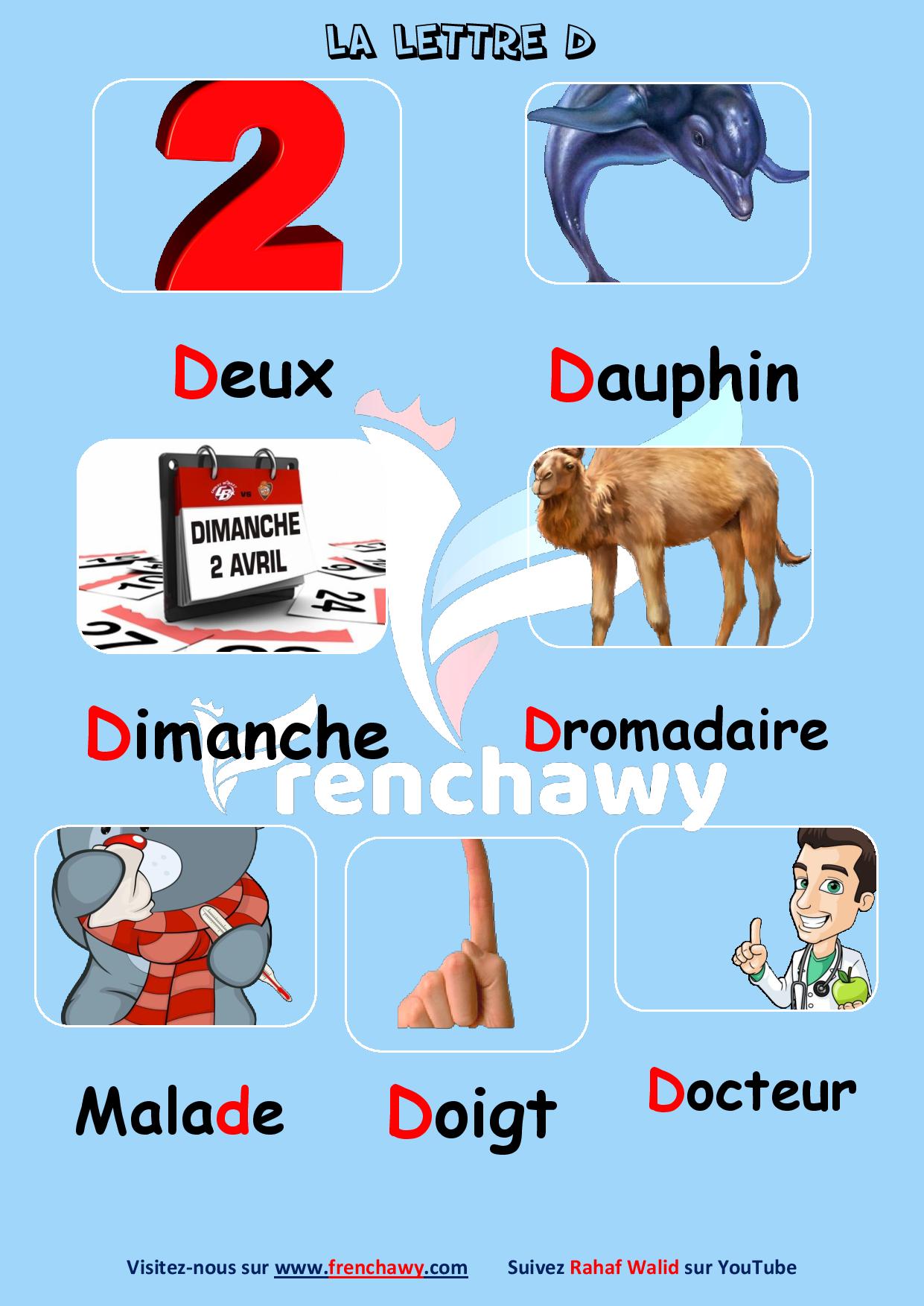 الحروف الفرنسية للأطفال L'alphabet français La lettre D مع رهف وليد