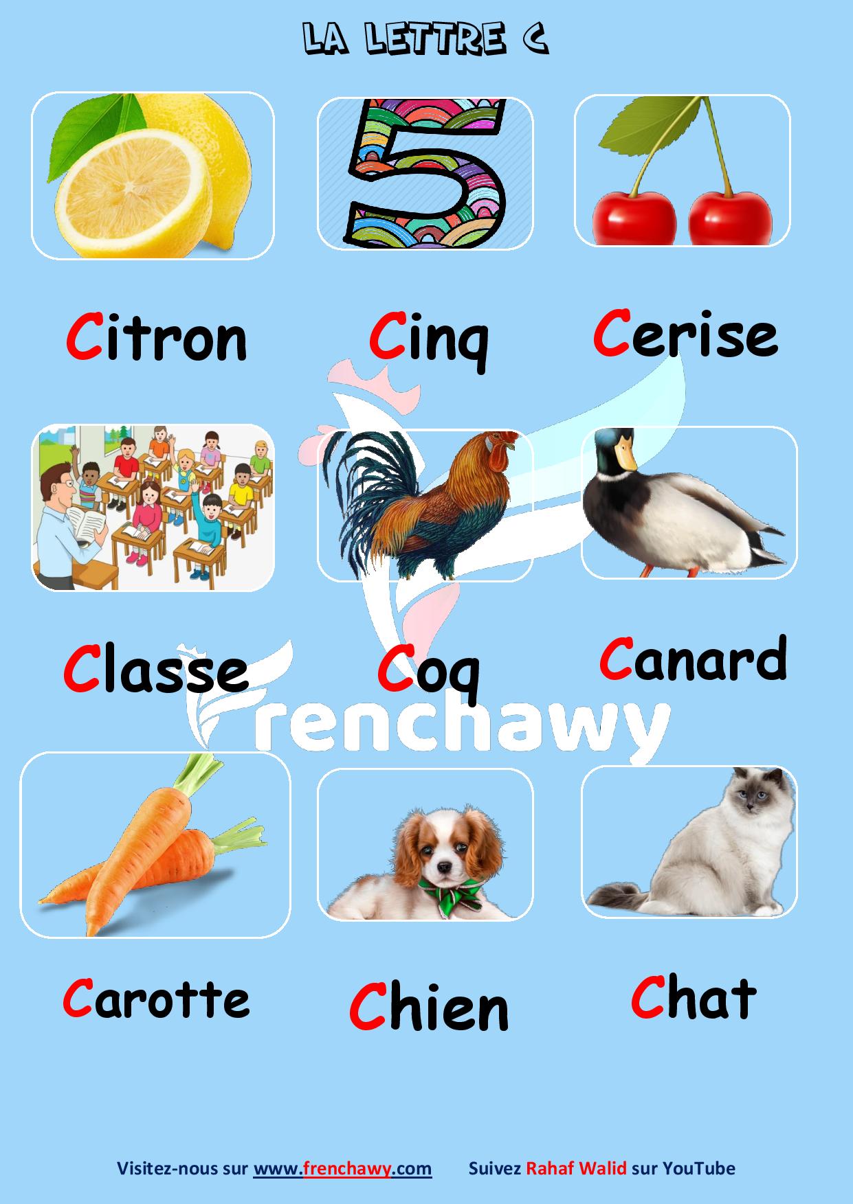 الحروف الفرنسية للأطفال L'alphabet français La lettre C مع رهف وليد